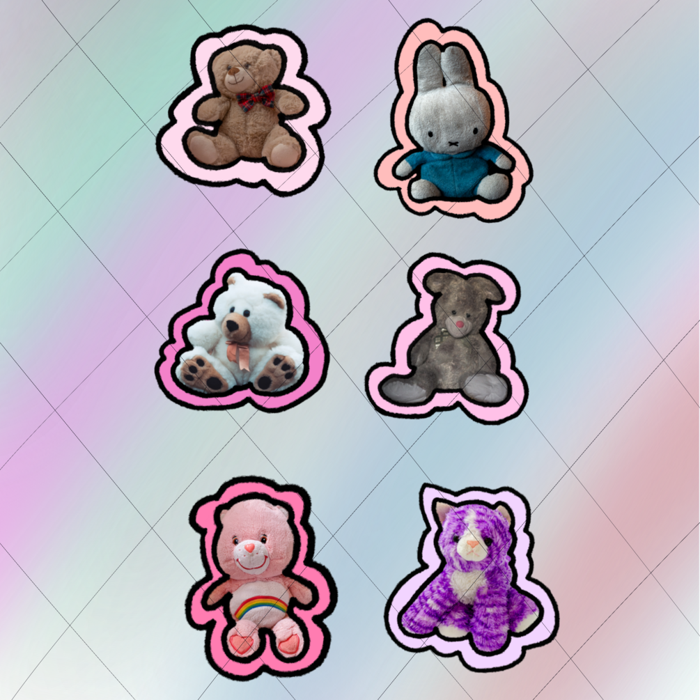 [PNG] 6 Stuffed Animal Digital Sticker
