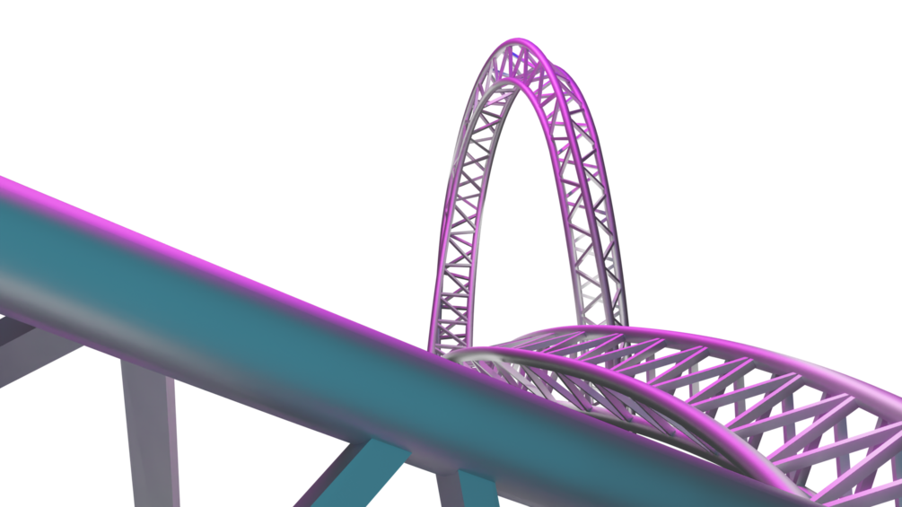 Blender Skeleton Roller Coaster Track - Triangle-shaped - Procedural