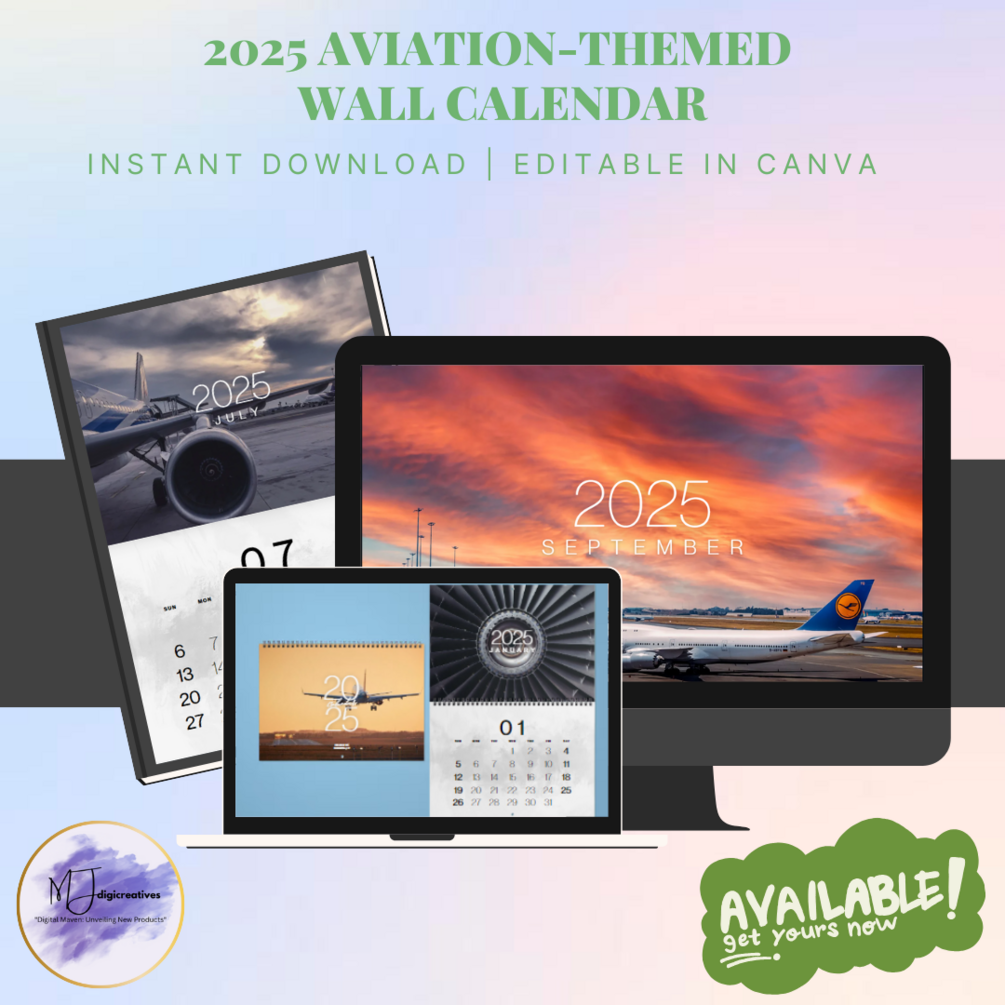 2025 Wall Calendar Aviation Inspired