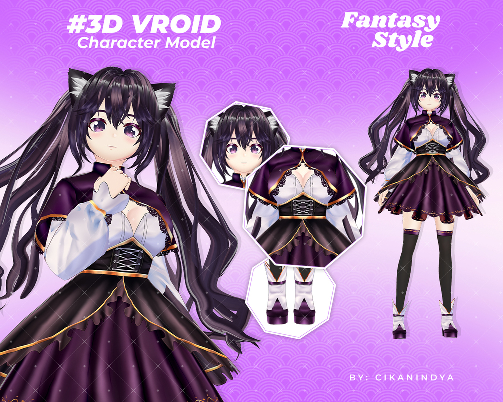 3D Vroid Character, Streamer Avatar, Virtual Character - Streamer's ...