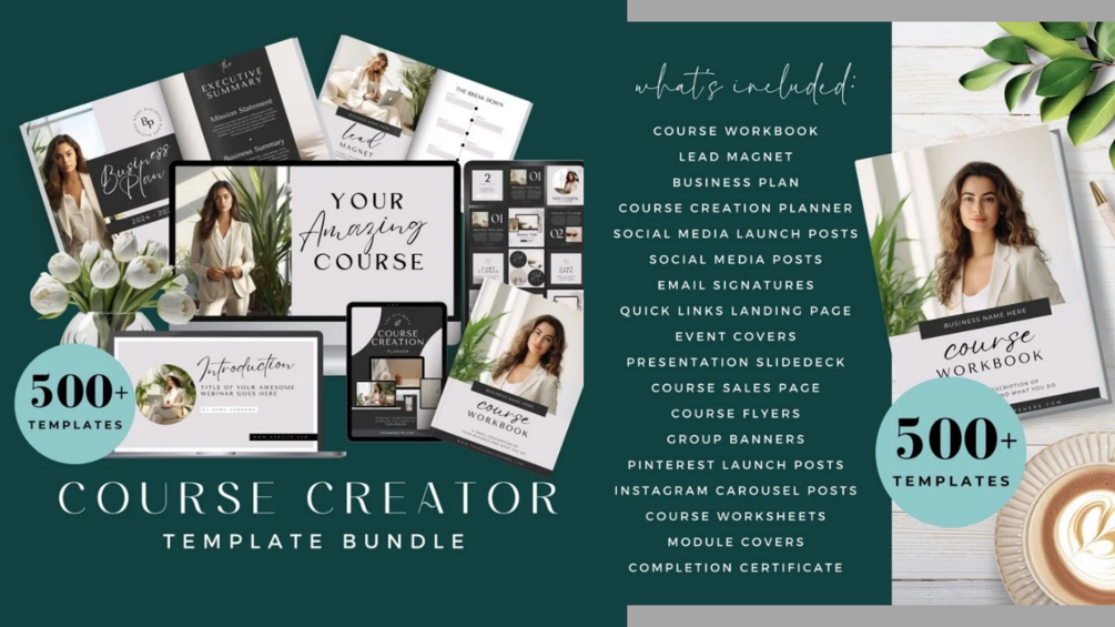 Course Creator Bundle, Course Creation Templates, Course Creator ...