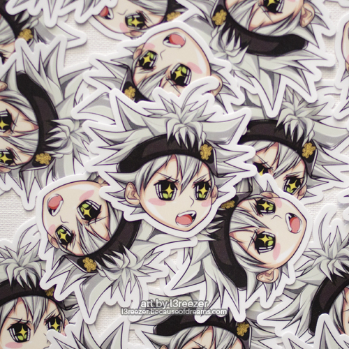 【BLACK CLOVER】Asta Chibi Head - Sticker 3" x 2.8"