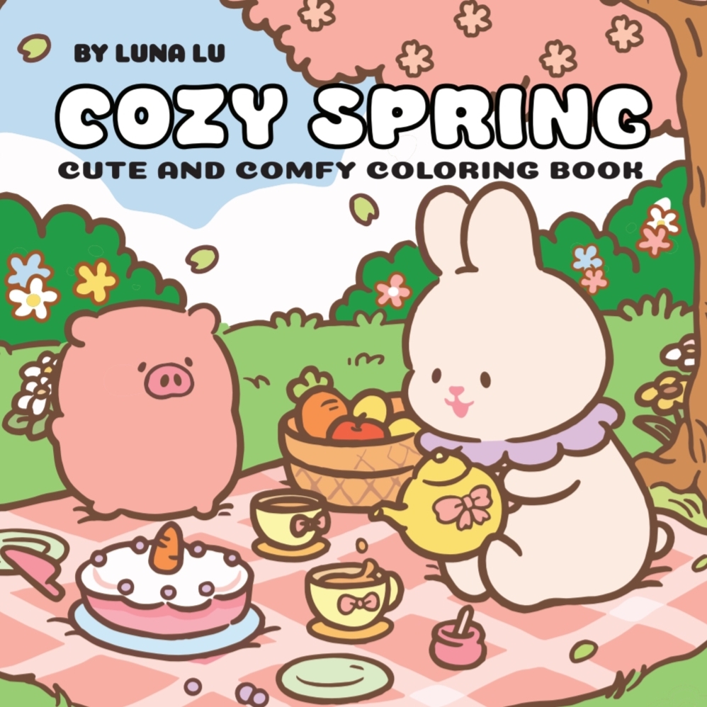 Cozy Spring Super Cute Coloring Book For Adults and Teens Featuring ...