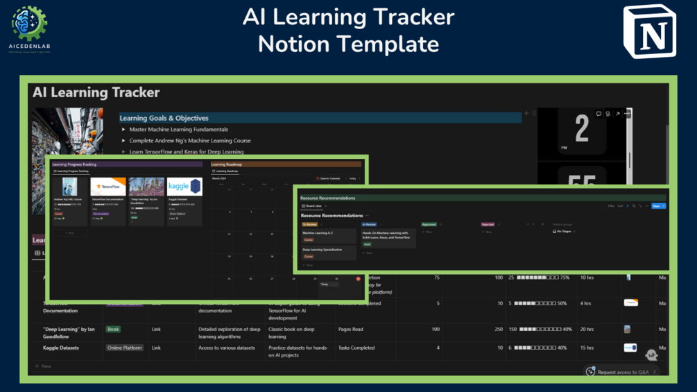 AI Learning Tracker Notion template
