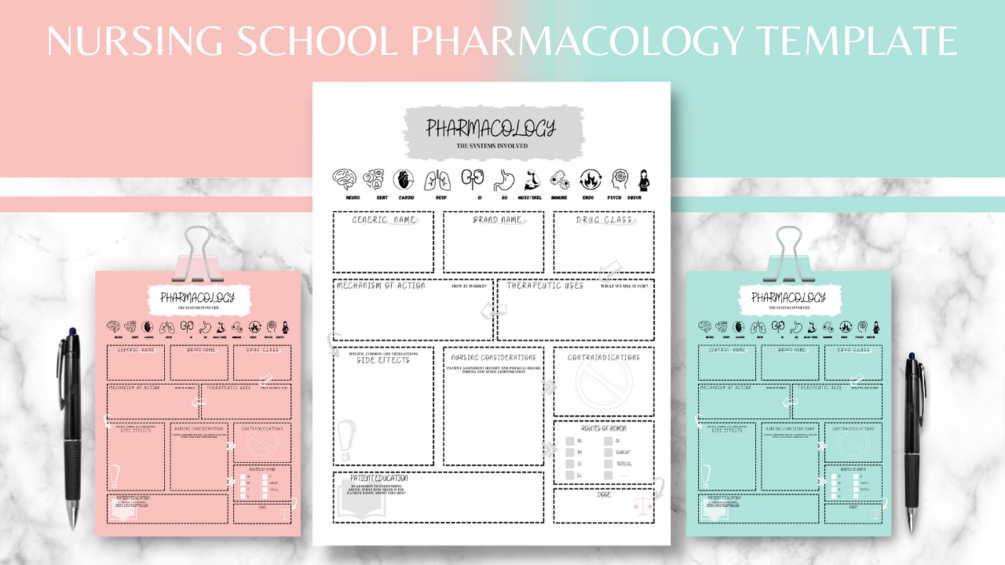 FILLABLE Nursing School Pharmacology Template | Printable Pharmacology ...
