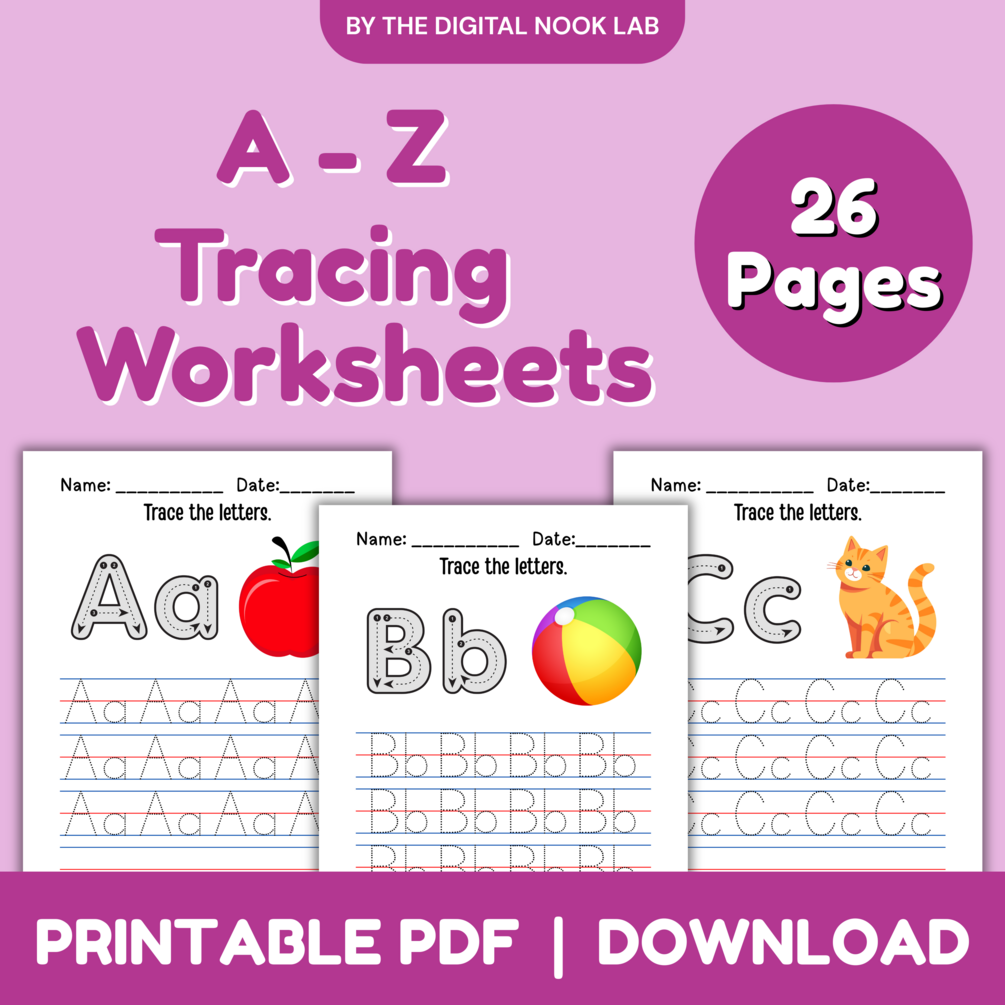 ️ A–Z Tracing Worksheets (26 Pages - PDF) ️ Alphabet Tracing for Kids ...