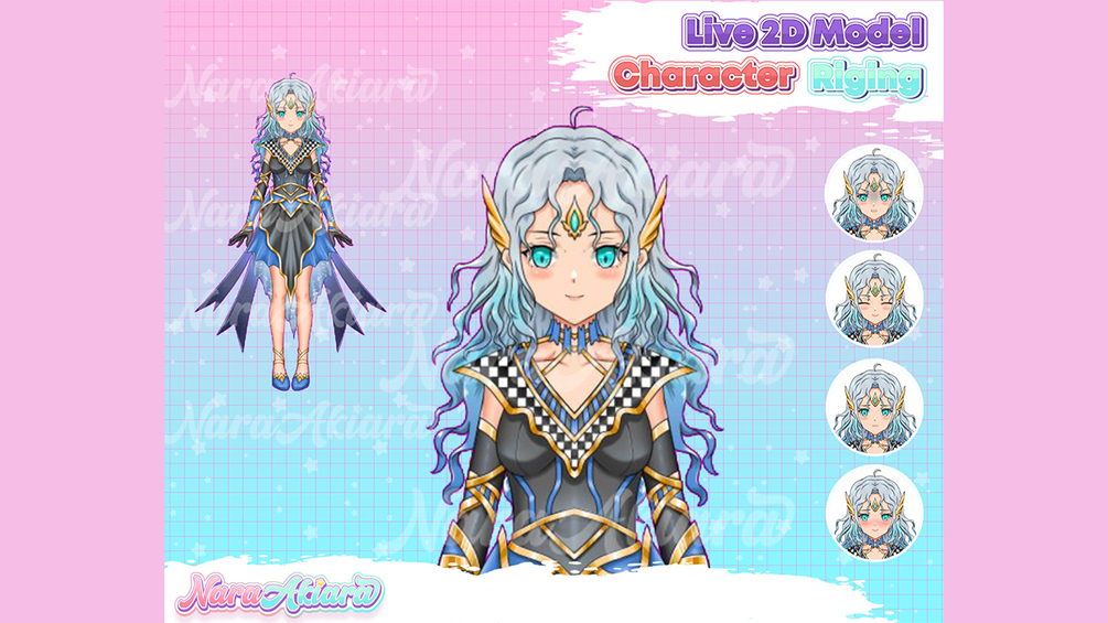 Vtuber Model and Rigging Anime Girl Blue Hero Premade, Live2d ready to ...