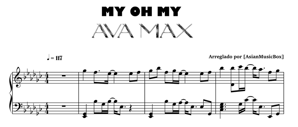 'My Oh My' - Ava Max [Piano Sheet Music / MIDI / WAV]