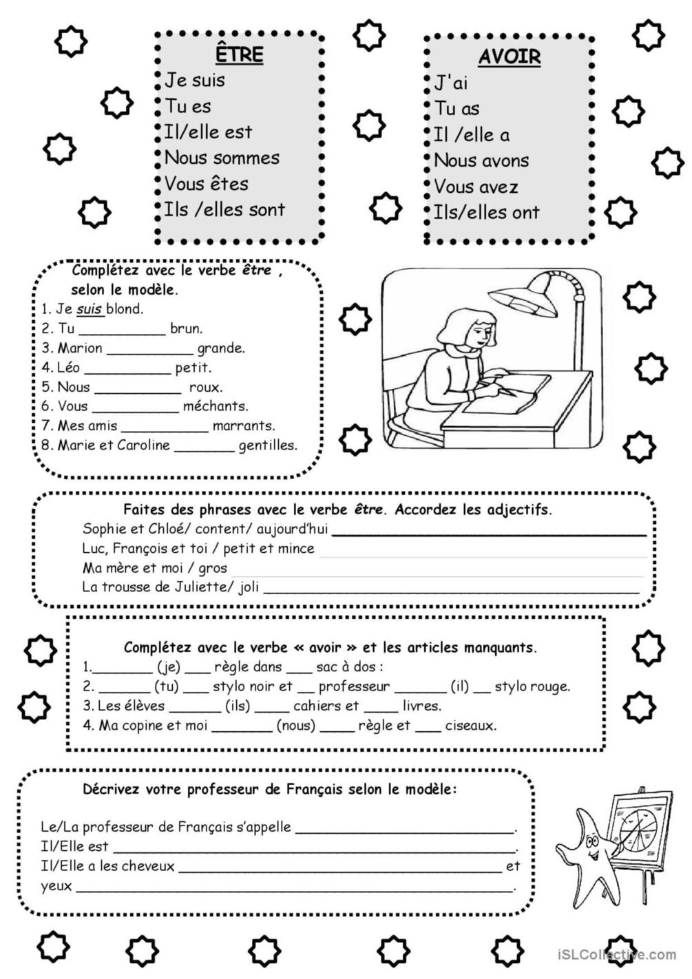 Pack exercices ludiques– Verbes ÊTRE & AVOIR – Niveau Alpha / A1