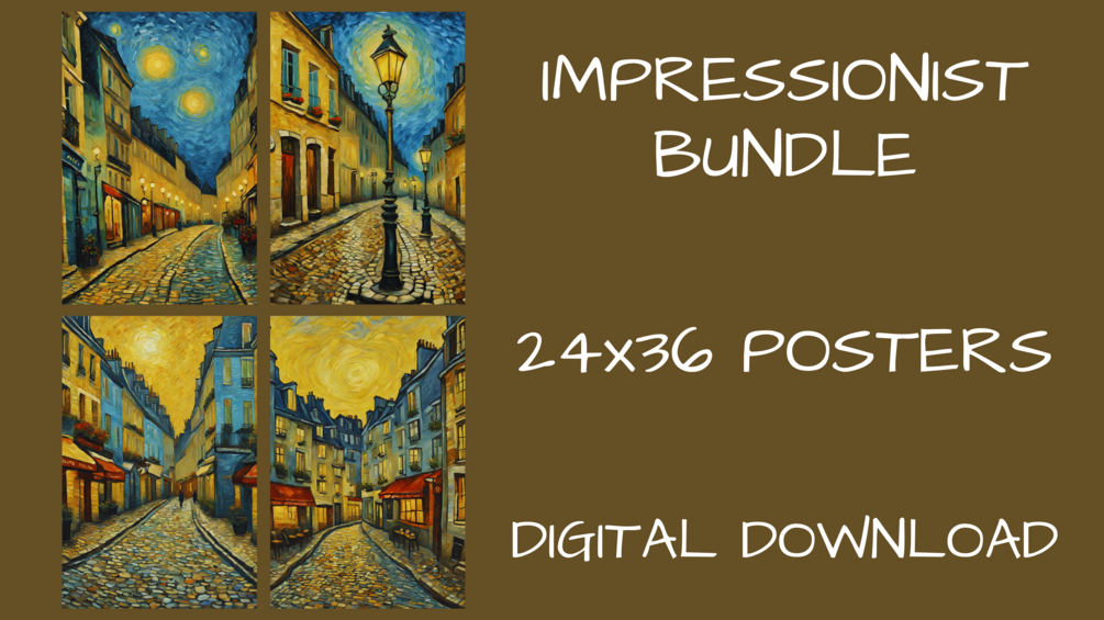 IMPRESSIONIST BUNDLE: FOUR 24x36 POSTERS