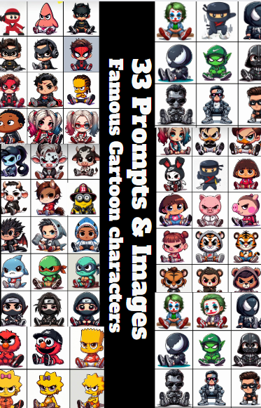 Famous Angry Cartoon Characters Prompts & Images +Freebie