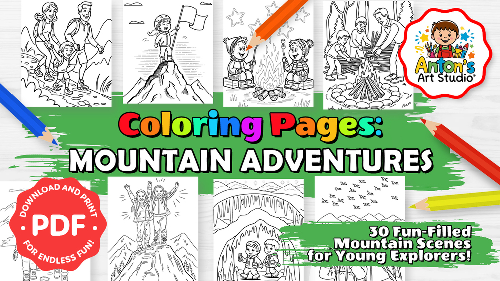 Coloring Pages: Mountain Adventures | 30 Exciting Pages for Aspiring ...