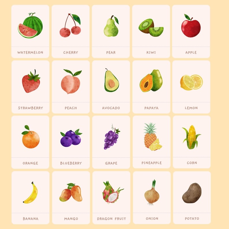 Set Fruits & Vegetables Flashcards