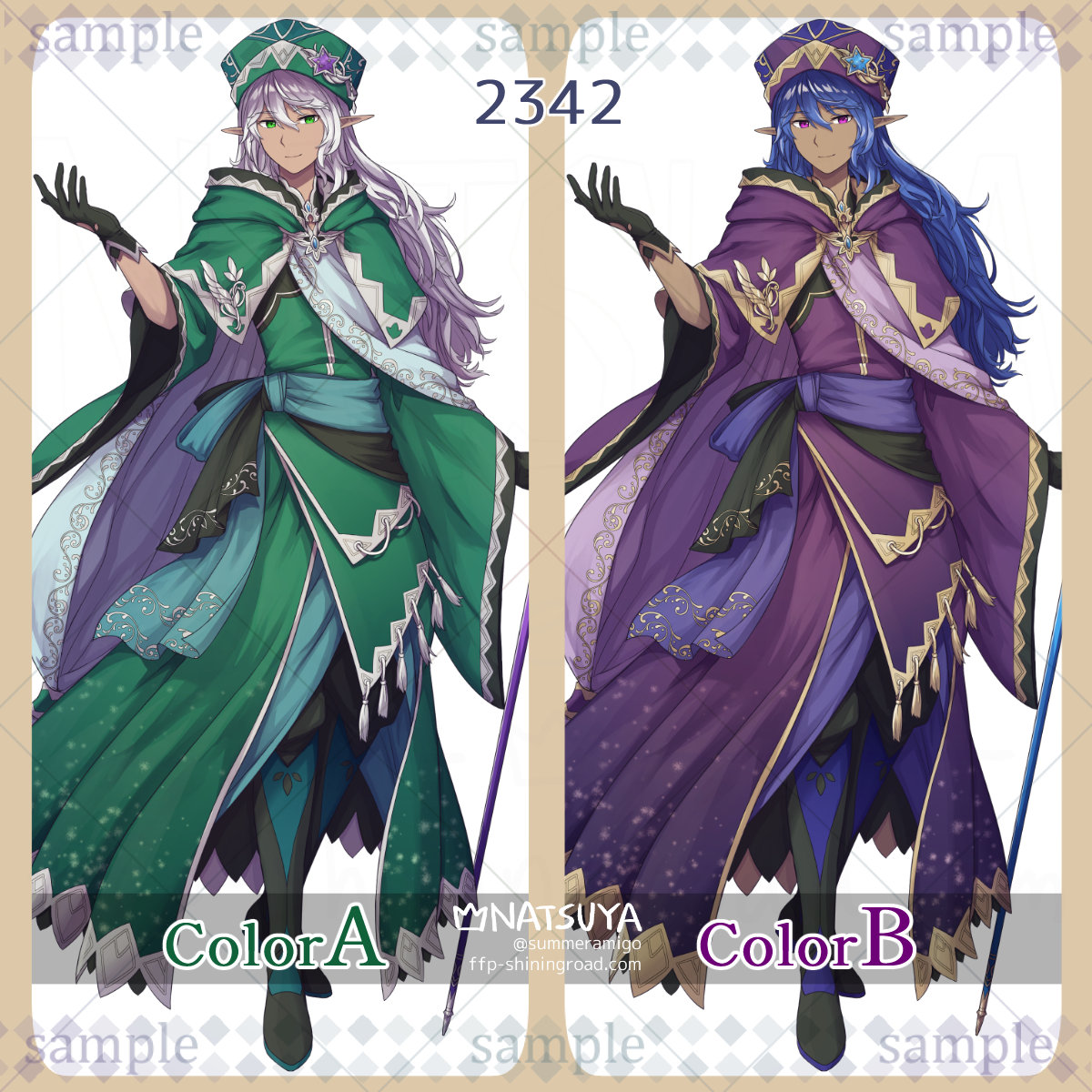 Anime Character Art Pack: 2342-colorA/B - 6 Expressions | Image: Man ...