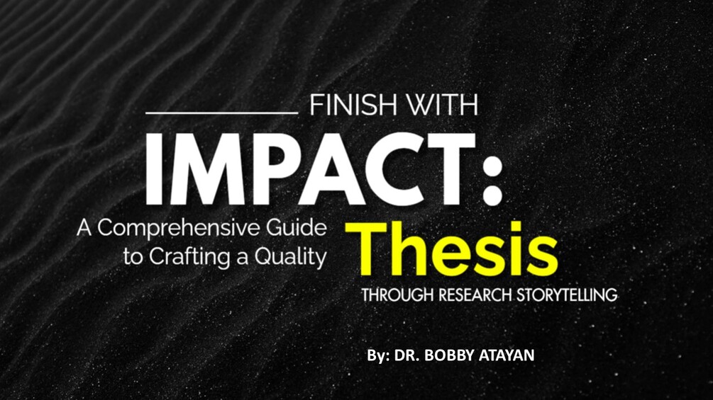 "Finish with Impact: A Comprehensive Guide to Crafting a Quality Thesis ...