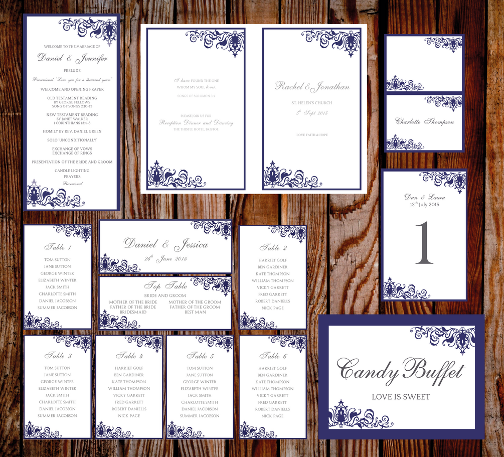 Ornate Blue - Reception Set