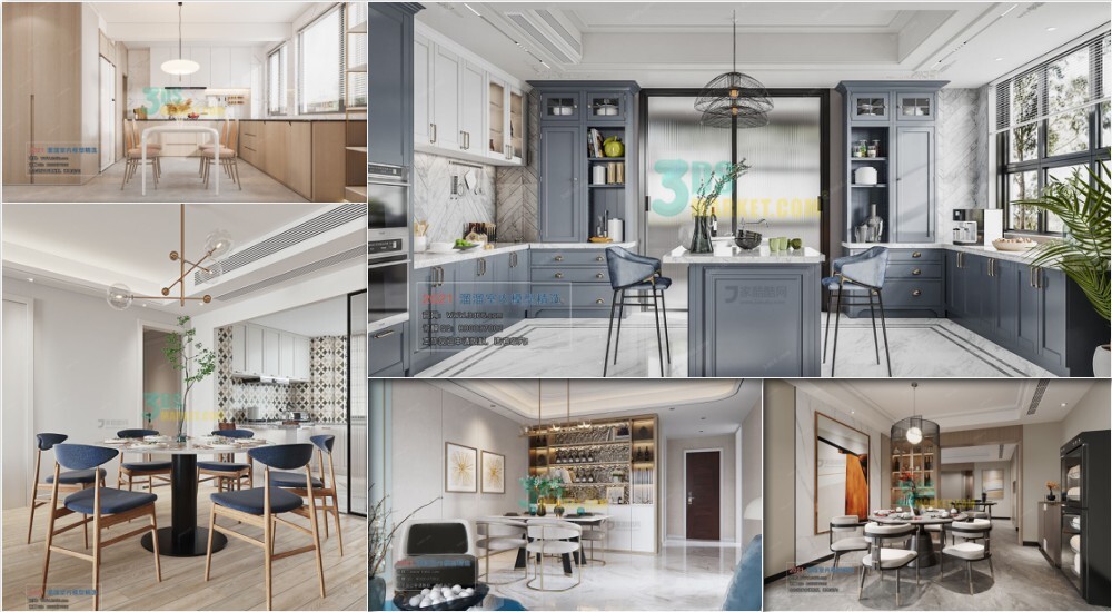 [3D66 2021] 02 - Dining Room, Kitchen CR+ VR - 3d model, 3dsmax