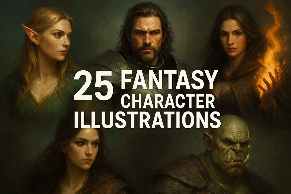 25 Fantasy Character Portraits - 4K Art Pack for Writers, DMs, and Creators