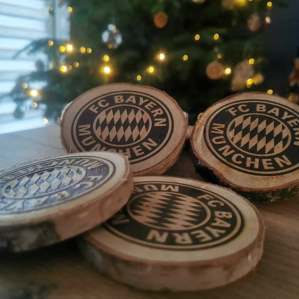 Football Coasters - Wood - Soccer Teams - Barcelona, Real Madrid, Bayer ...