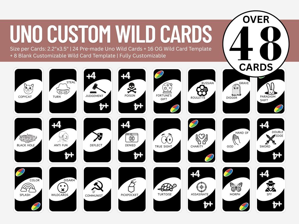 Editable Uno Wild Cards | Customizable Printable Uno Game Templates ...