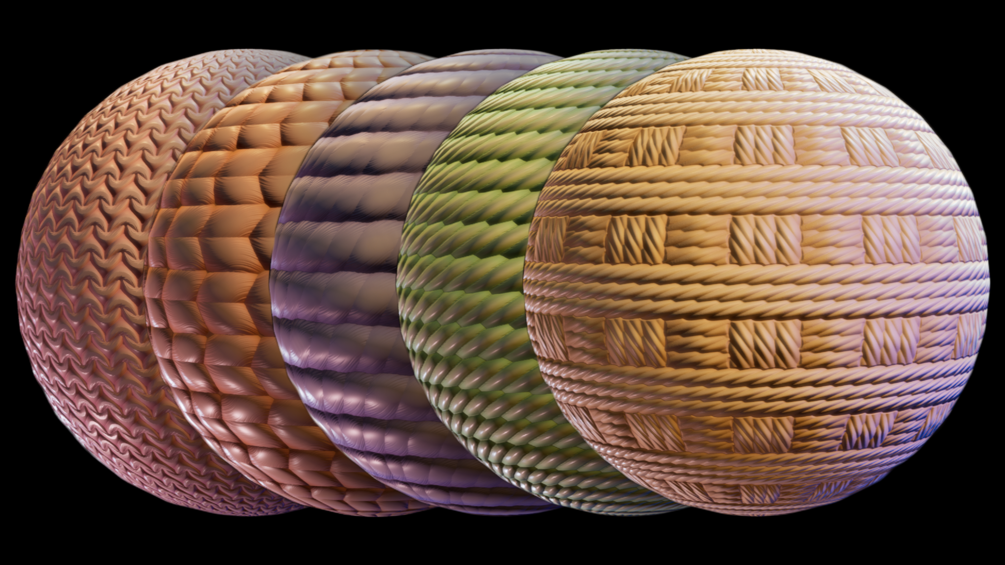 Stylized Wool Material Pack - Five 3D PBR Material