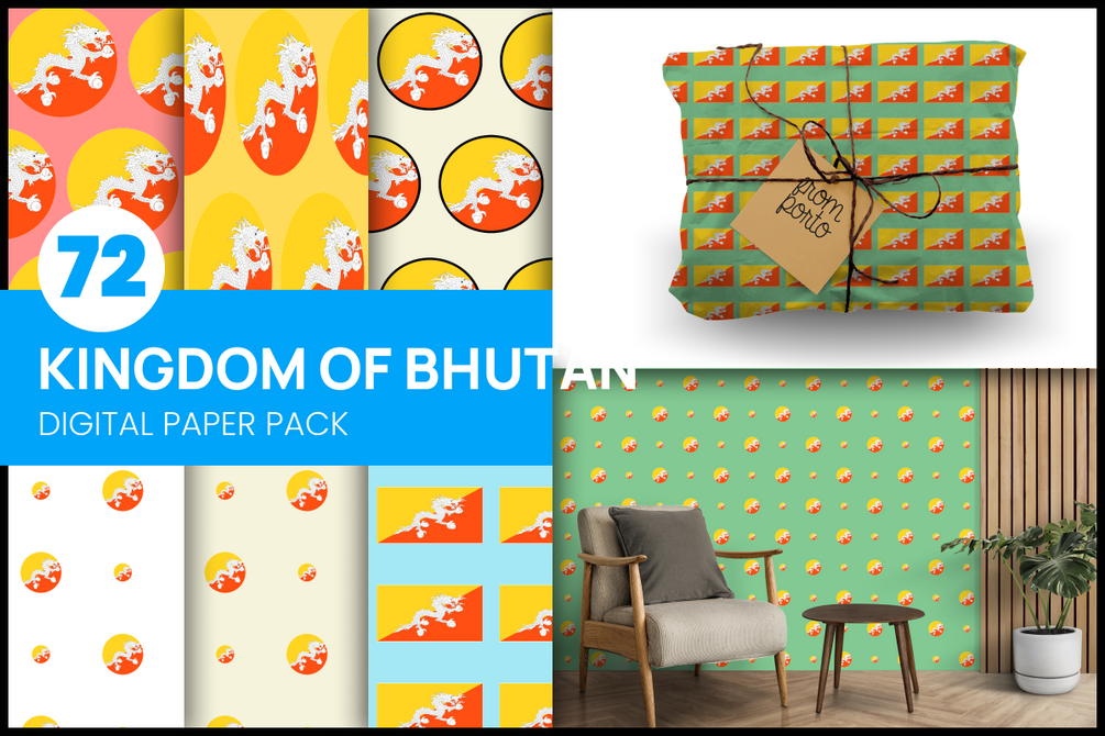 Kingdom of Bhutan Seamless Patterns