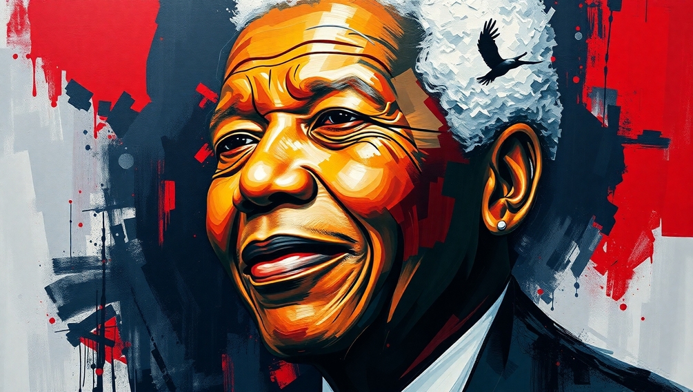 "Legacy of Freedom: An Abstract Expressionist Tribute to Nelson Mandela"
