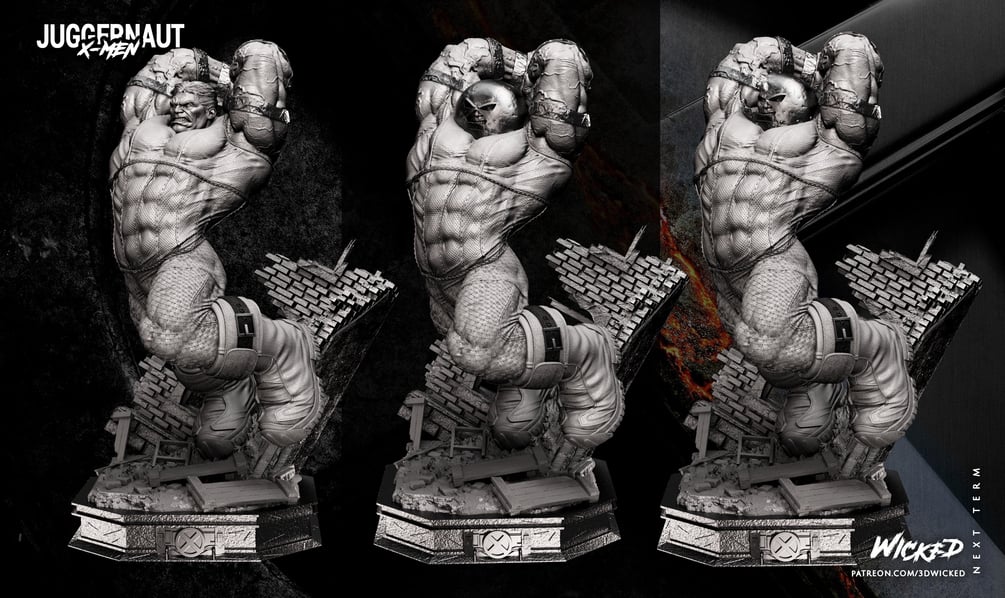 Wicked Marvel Juggernaut Sculpture: Tested and ready for 3d printing