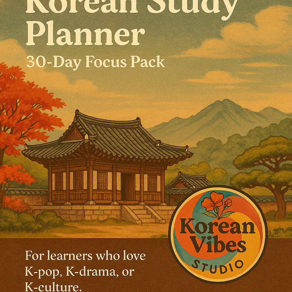 Korean Study Planner – 30-Day Focus Pack