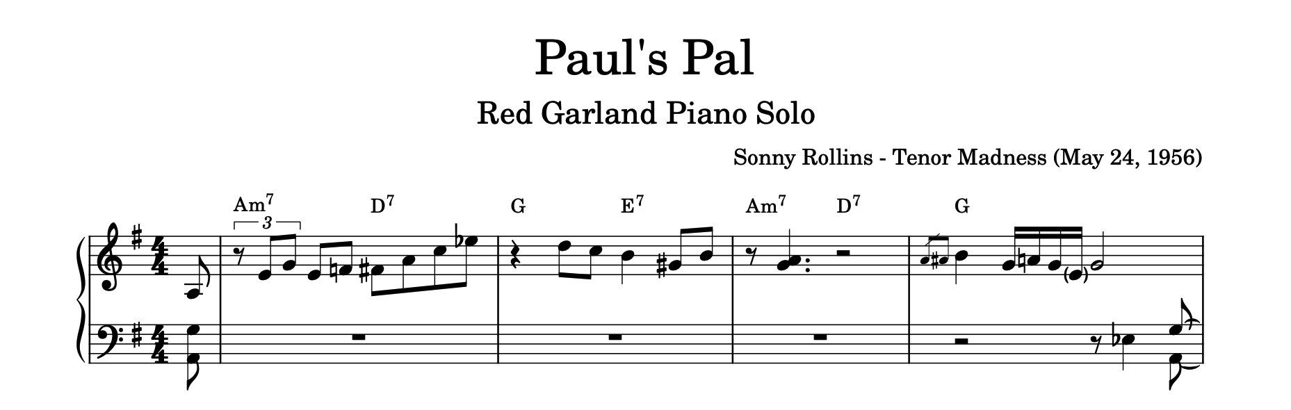 Paul's Pal - Red Garland Solo