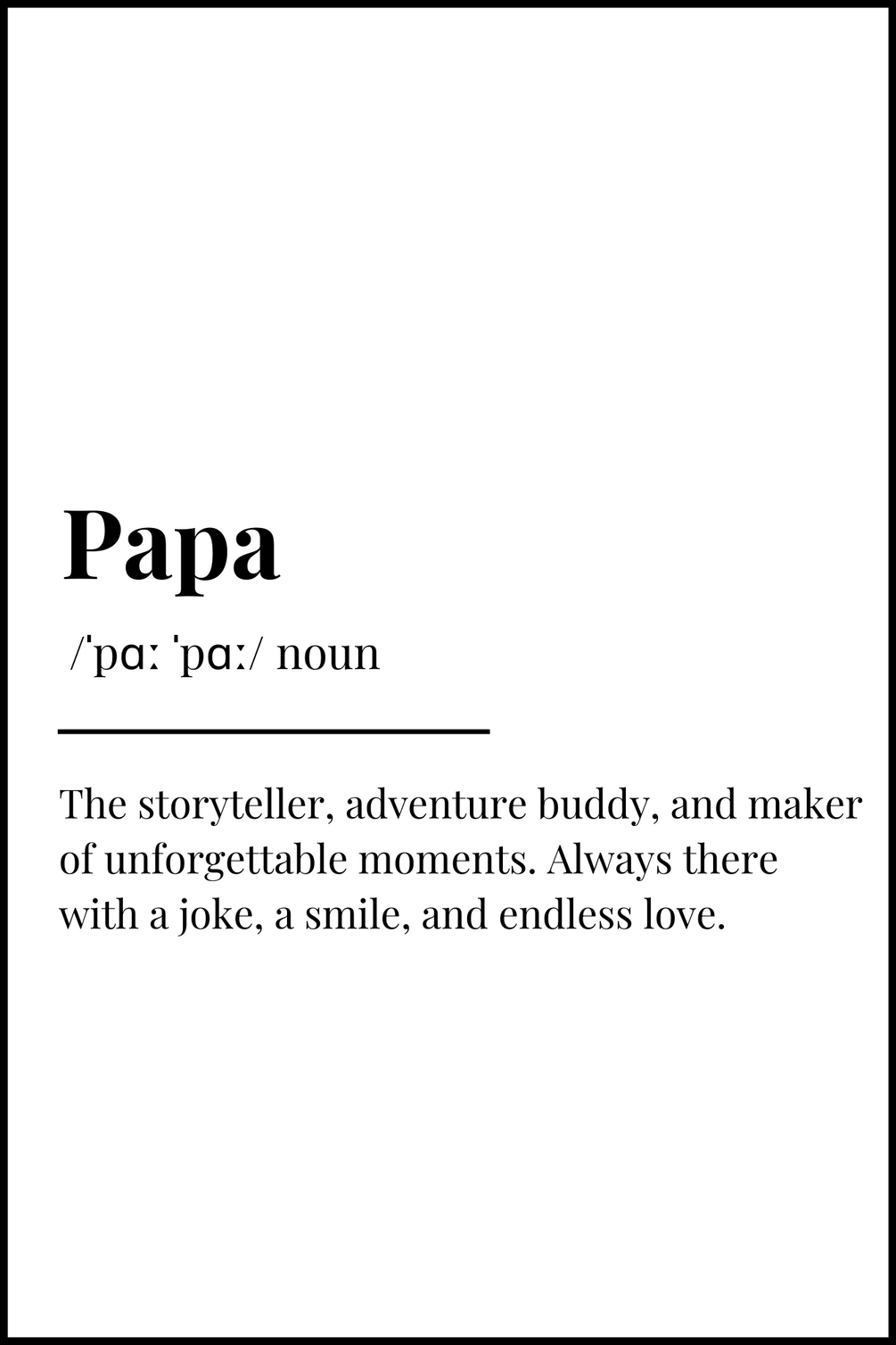 Cute Papa Poster – Minimalist Wall Art with Love Quote | Gift for Grandpa