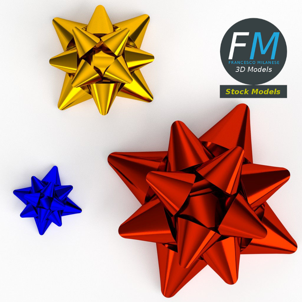 3D MODEL - Star ribbons bows