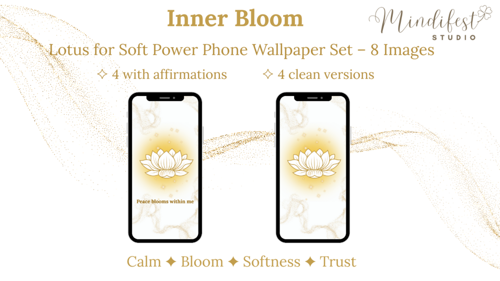 Inner Bloom- Lotus for Soft Power Phone Wallpaper Set (8 PNGs)