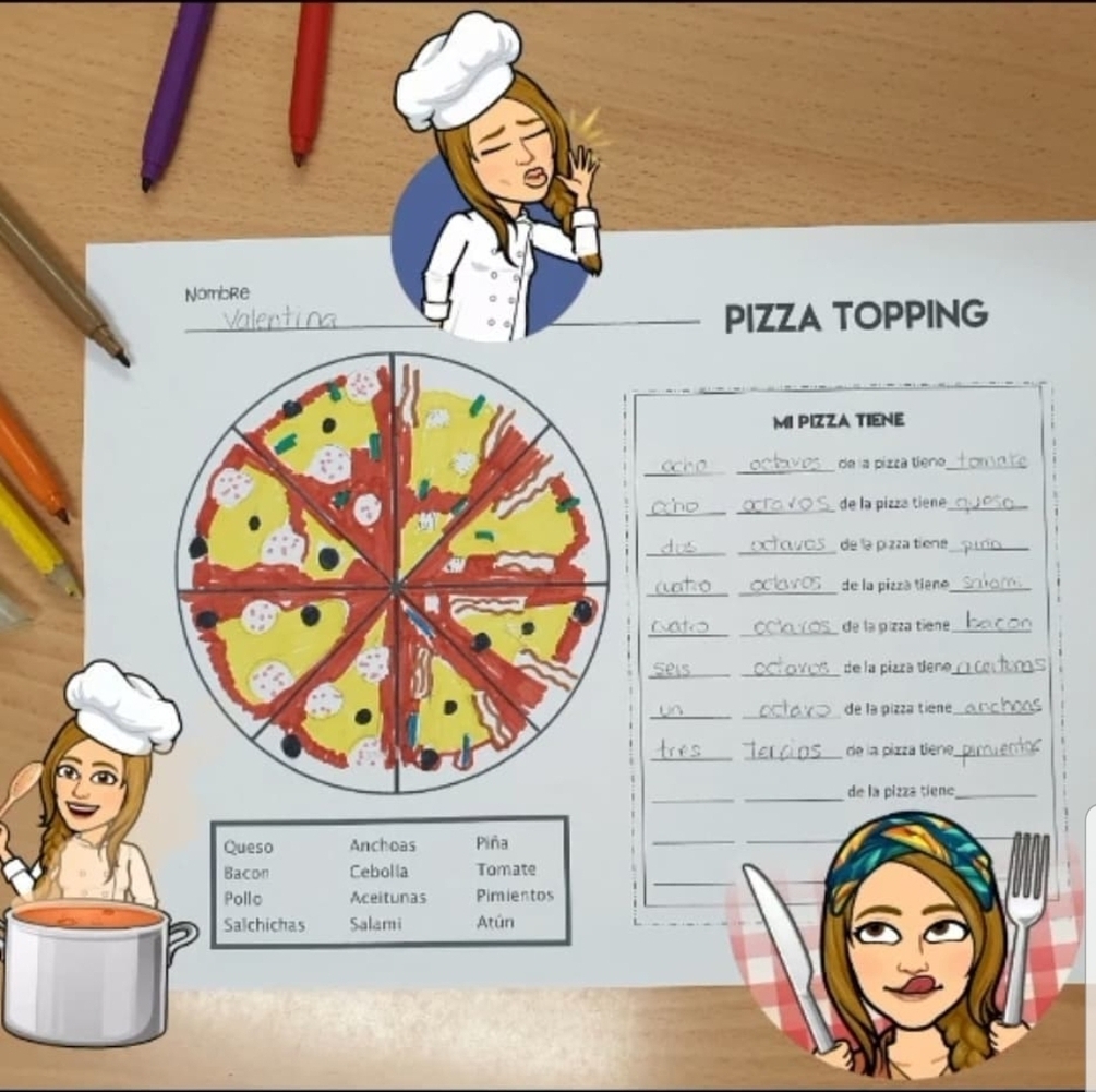 Fracciones Pizzas Topping