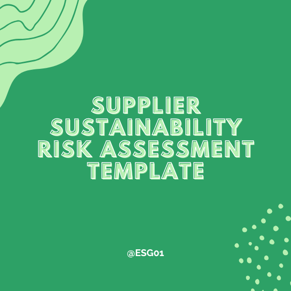 Supplier Sustainability Risk/ ESG Risk Assessment Questionnaire and ...