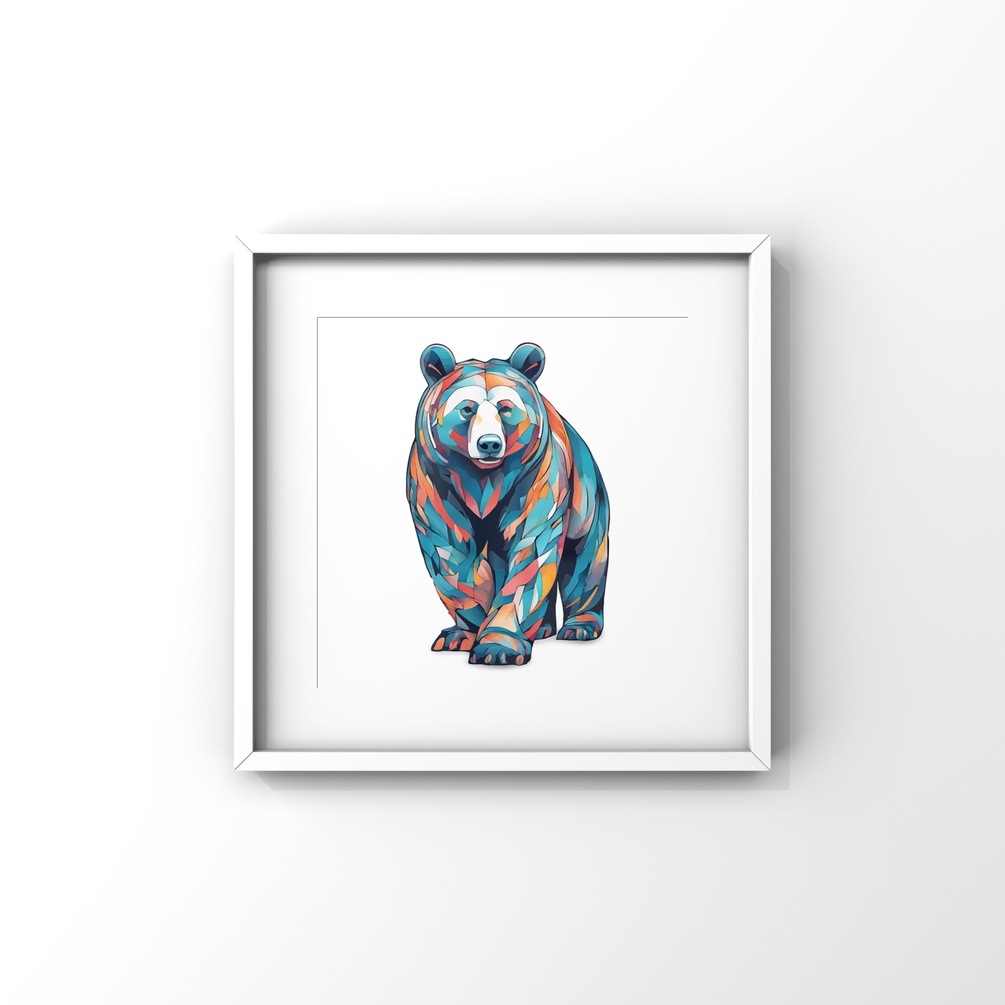 Colorful bear poster