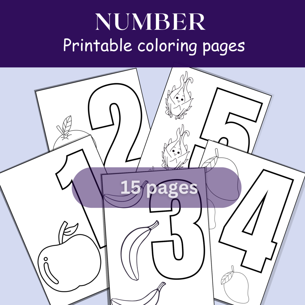 15 Printable Numbers Coloring Pages, Coloring Page, Preschool ...