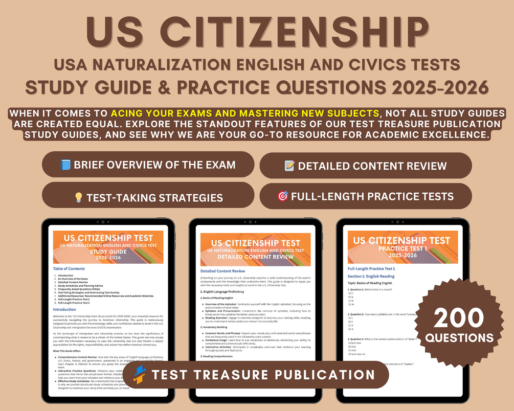 US Citizenship Test Study Guide 2025-2026: In-Depth Content Review ...