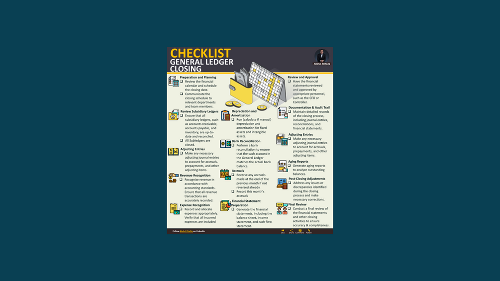 General Ledger Closing Checklist