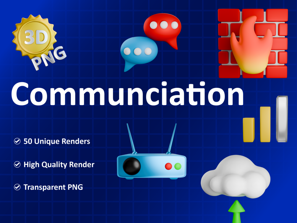 3D Communication icons