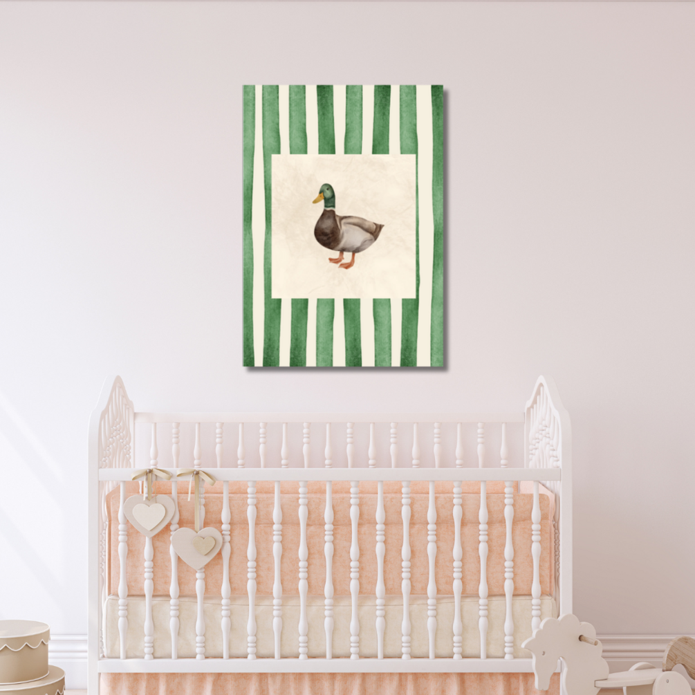 Watercolor Duck Poster - Nursery Wall Art
