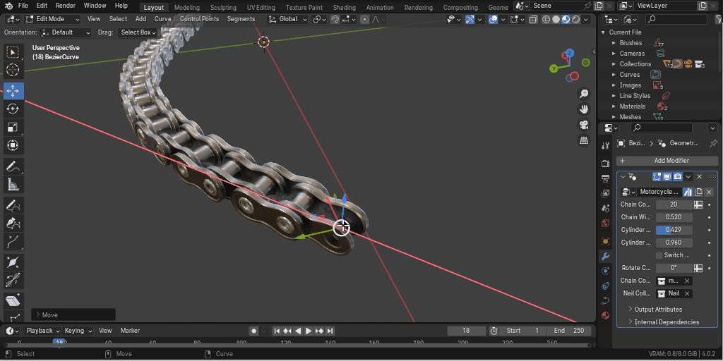 Procedural Chain Assets for Blender