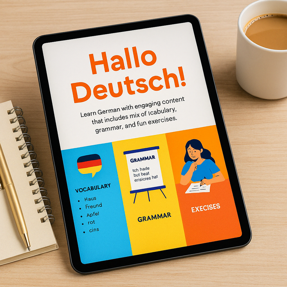 Hallo Deutsch! — A Fun & Illustrated German Language Workbook for Beginners