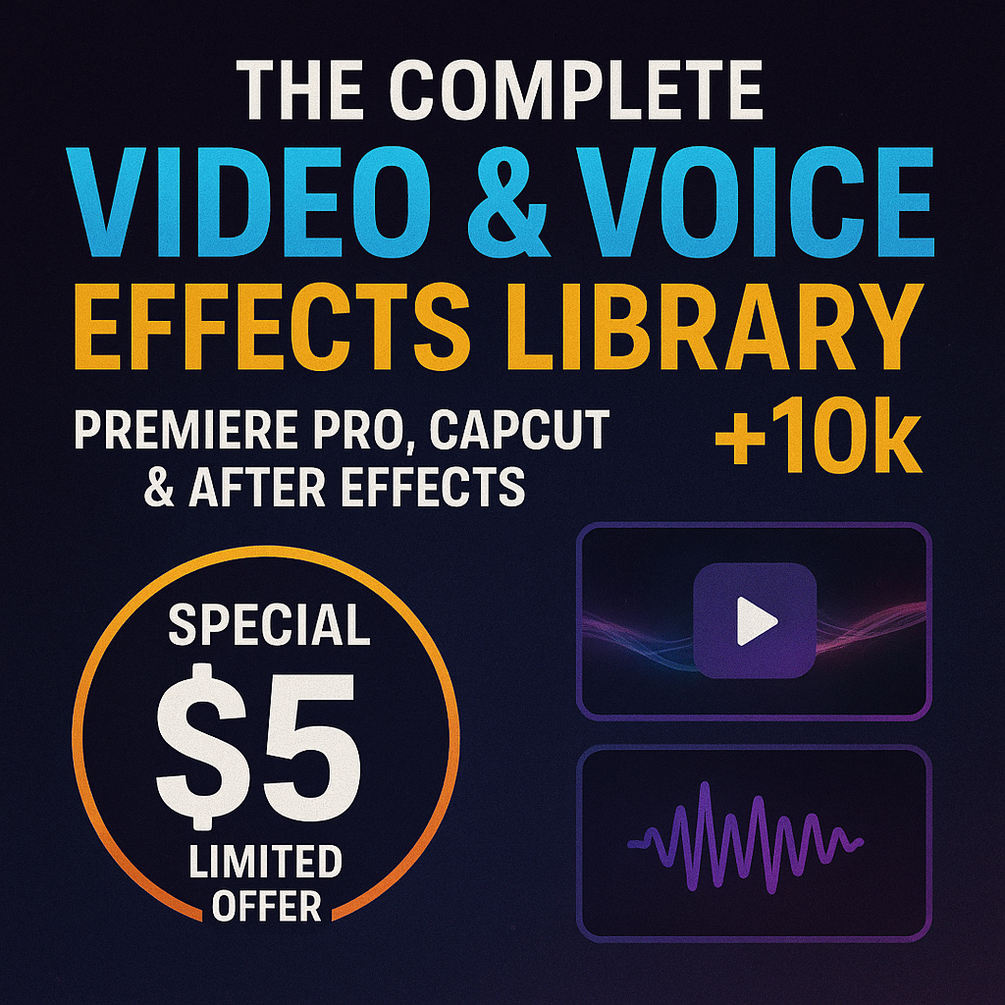 Complete 10K+ SFX Pack for Reels, CapCut & AE | Special $5 Deal...