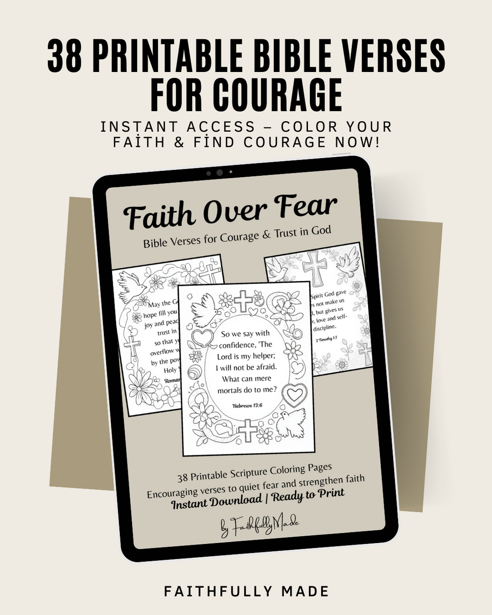 Faith Over Fear – 38 Printable Bible Verse Coloring Pages for Strength ...