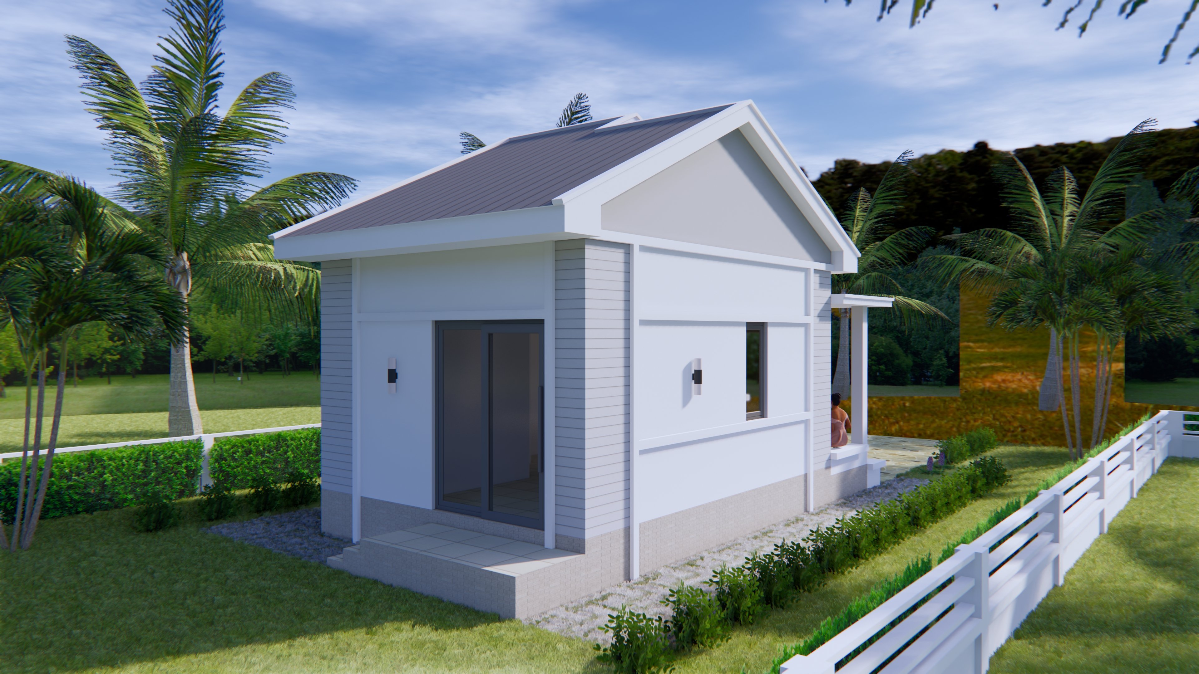 Small Family Home 15x25 Ft with One Bed 4.5x7.5 M Hip roof