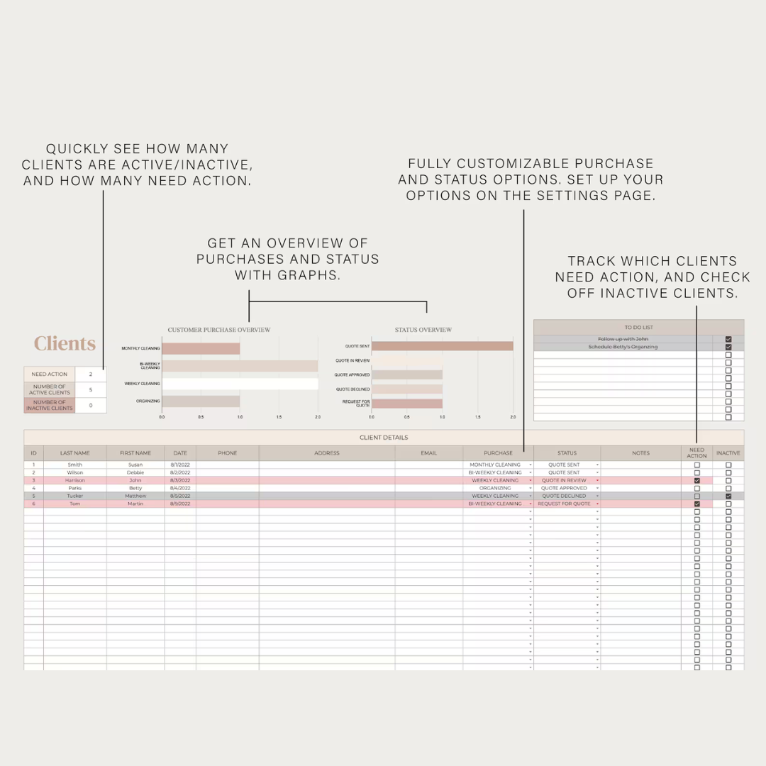 Business Client Tracker | Freelance Client Tracker | Small Business ...