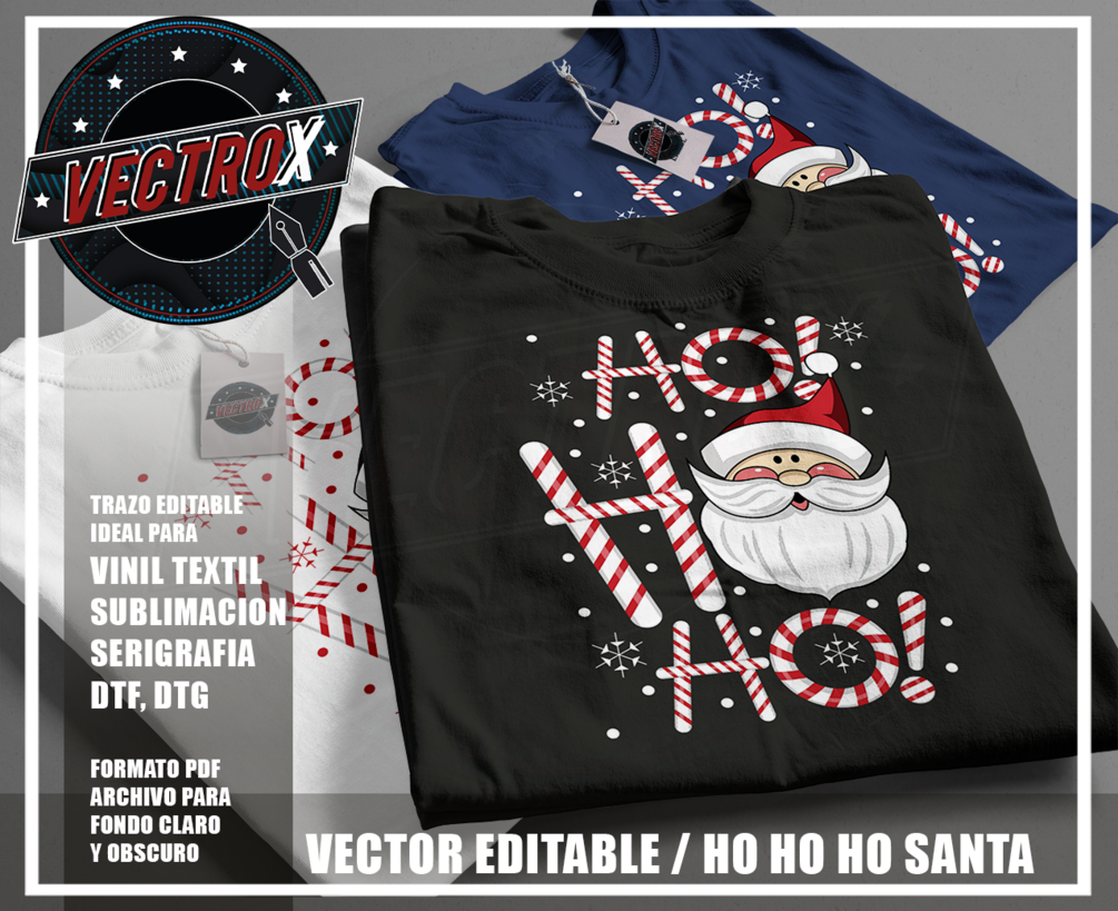 Vector Editable - Ho Ho Ho Santa