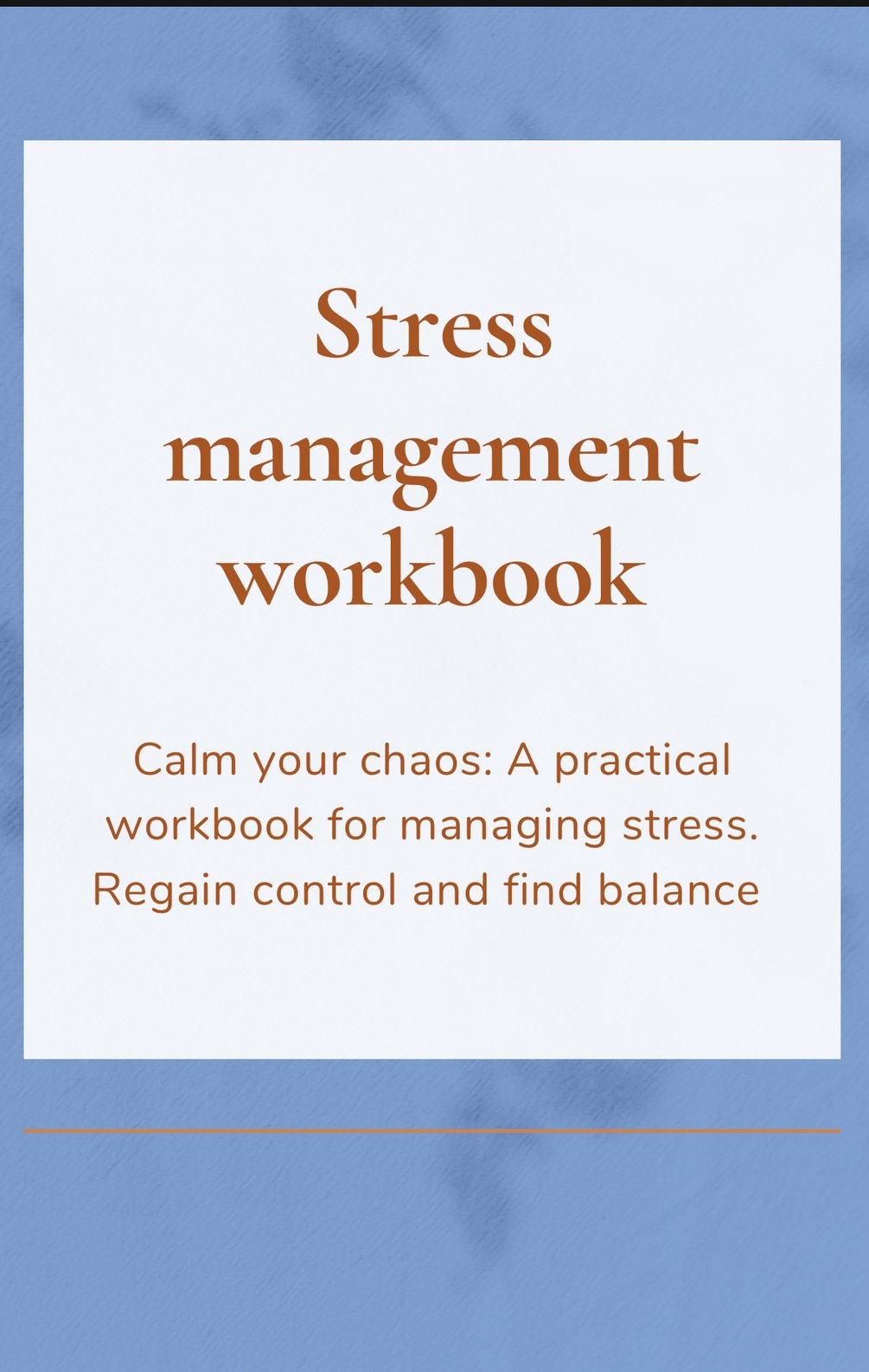 stress management workbook