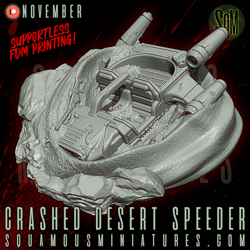 CRASHED DESERT SPEEDER (for support-less FDM printing)